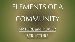 Elements of Community | PPTX