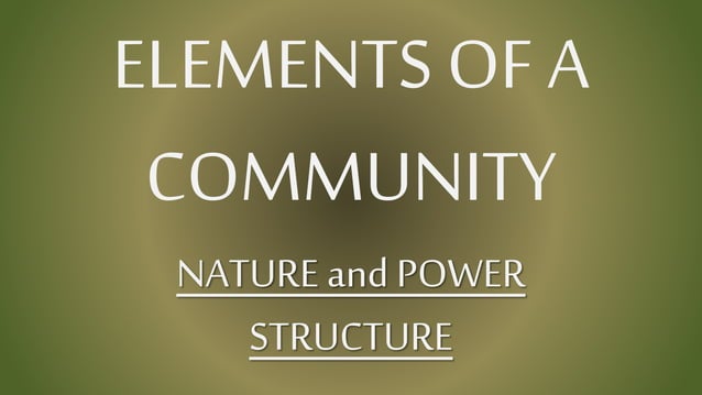 Elements of Community | PPTX | Science
