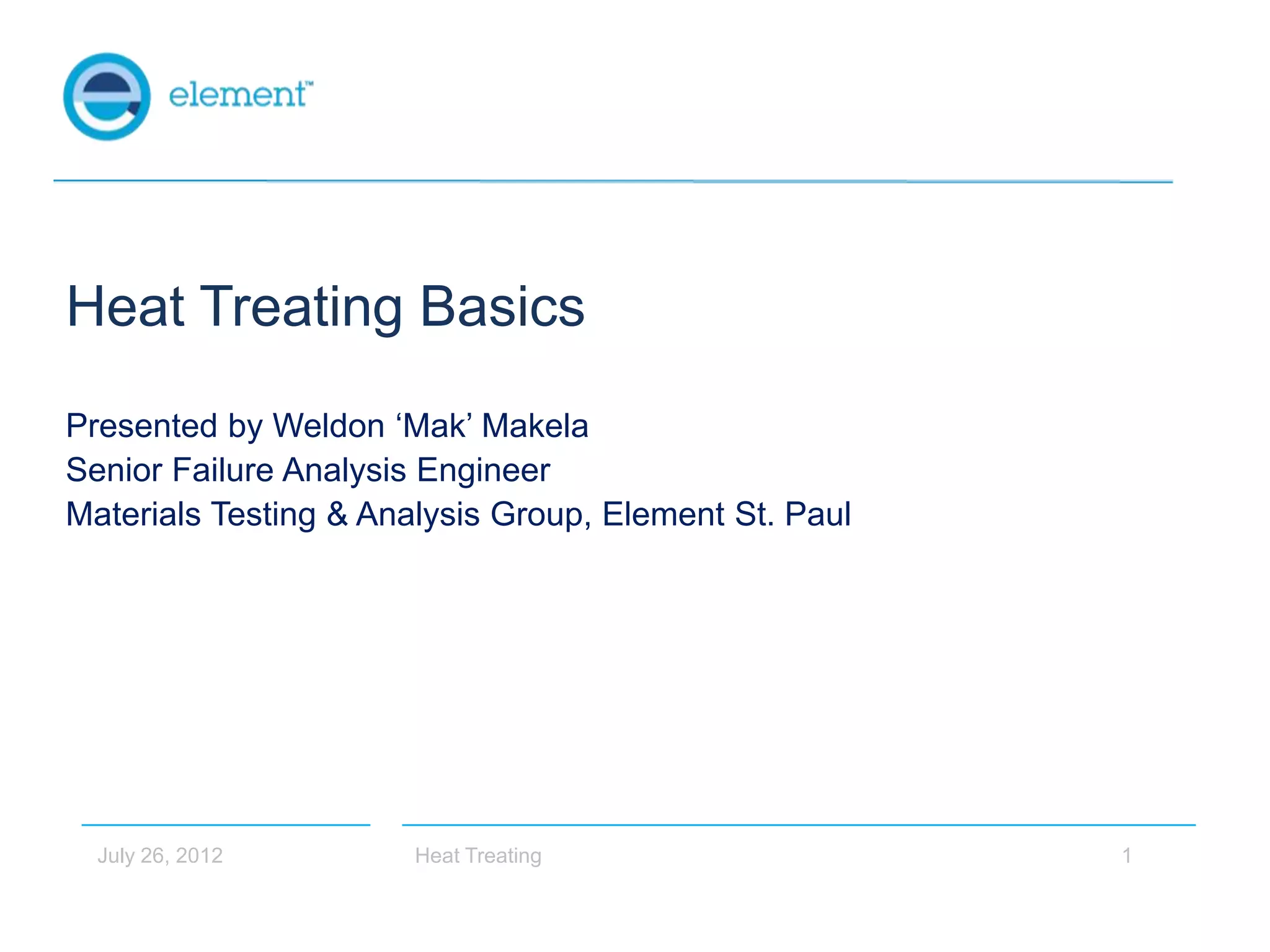 Heat Treating Basics | PPTX