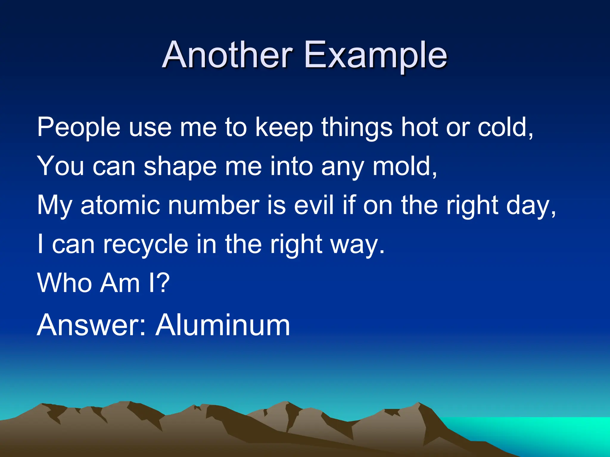 Element Riddles for science that you enjoy | PPT