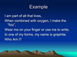 Element Riddles for science that you enjoy | PPT
