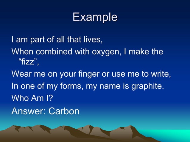 Element Riddles for science that you enjoy | PPT