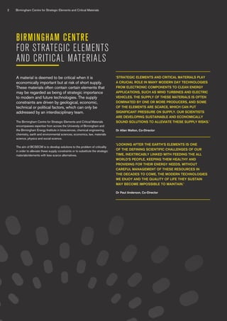 Birmingham Centre for Strategic Elements & Critical Materials ...