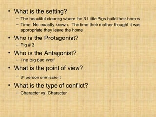 Elements of-a-plot-diagram-with-3-little-pigs | PPT