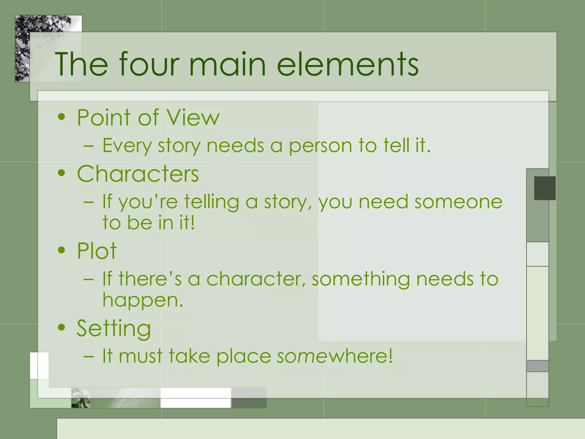 Elements of a Story | PPT