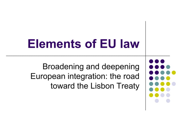 Elements of EU law | PPT