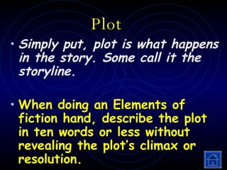 Elements Of Fiction | PPT