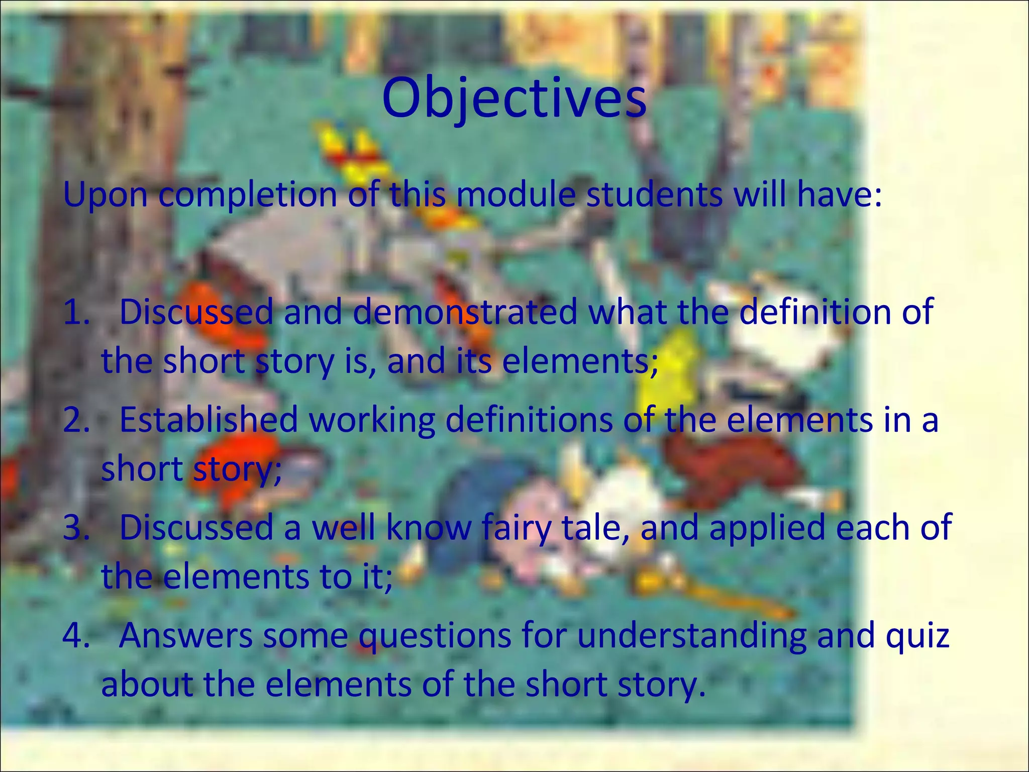 Elements Of Short Story | PPT