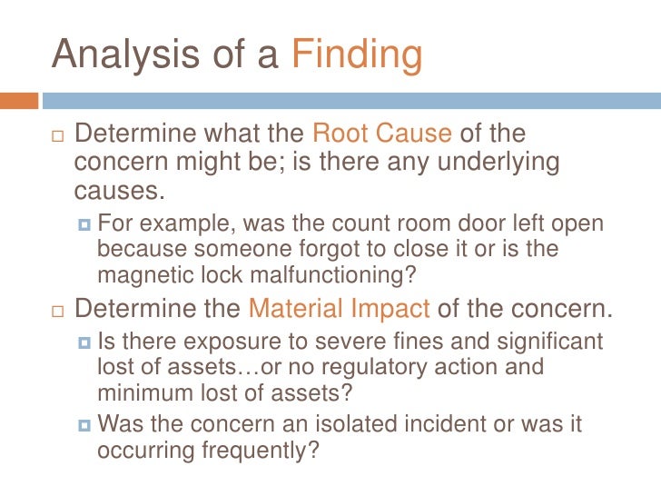Elements Analysis Of Audit Findings Respones Elements Analysis Of Audit Findings Respones