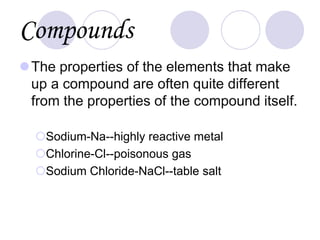 Elements and compounds grade 7 (first quarter) | PPT