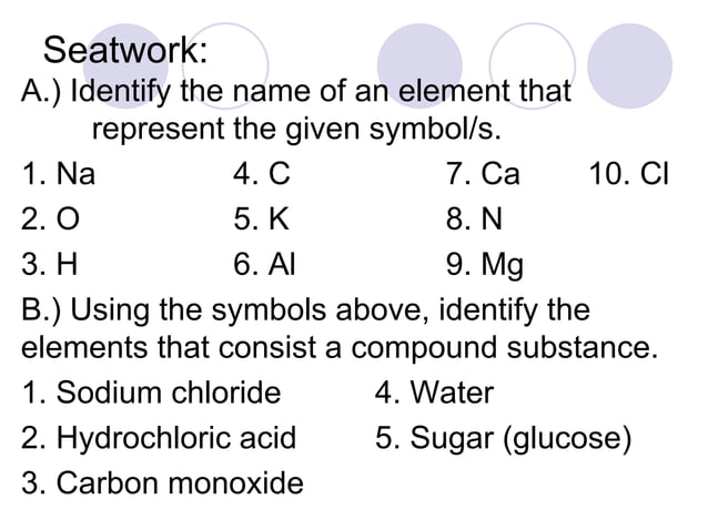 Elements and compounds grade 7 (first quarter) | PPT