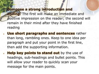 Elements and mechanical effectiveness of written communication | PPT
