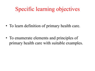 Primary health care | PPTX