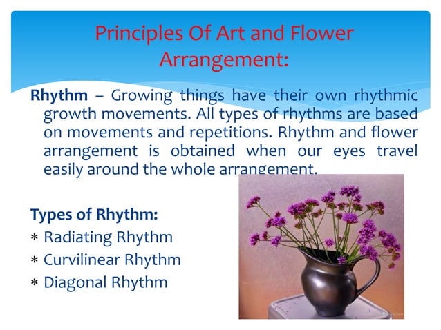 Elements and principles of design in flower arrangement | PPTX ...
