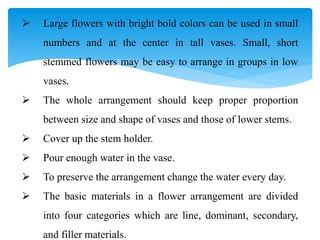 Elements and principles of design in flower arrangement | PPTX