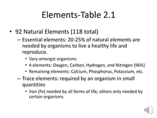 Elements and the cell | PPT
