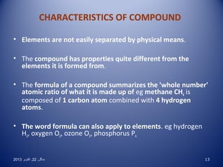 Elements compounds and mixtures | PPT