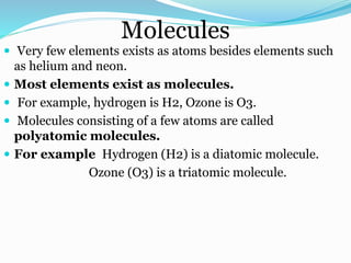 Elements,compounds and mixtures | PPTX