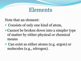 Elements,compounds and mixtures | PPTX