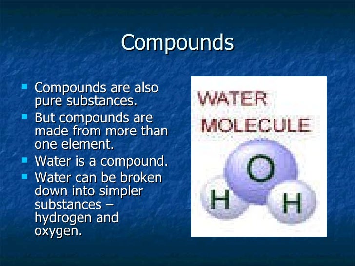 Elements, Compounds and Mixtures