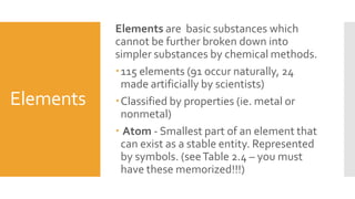 Elements, compounds, mixtures | PPT