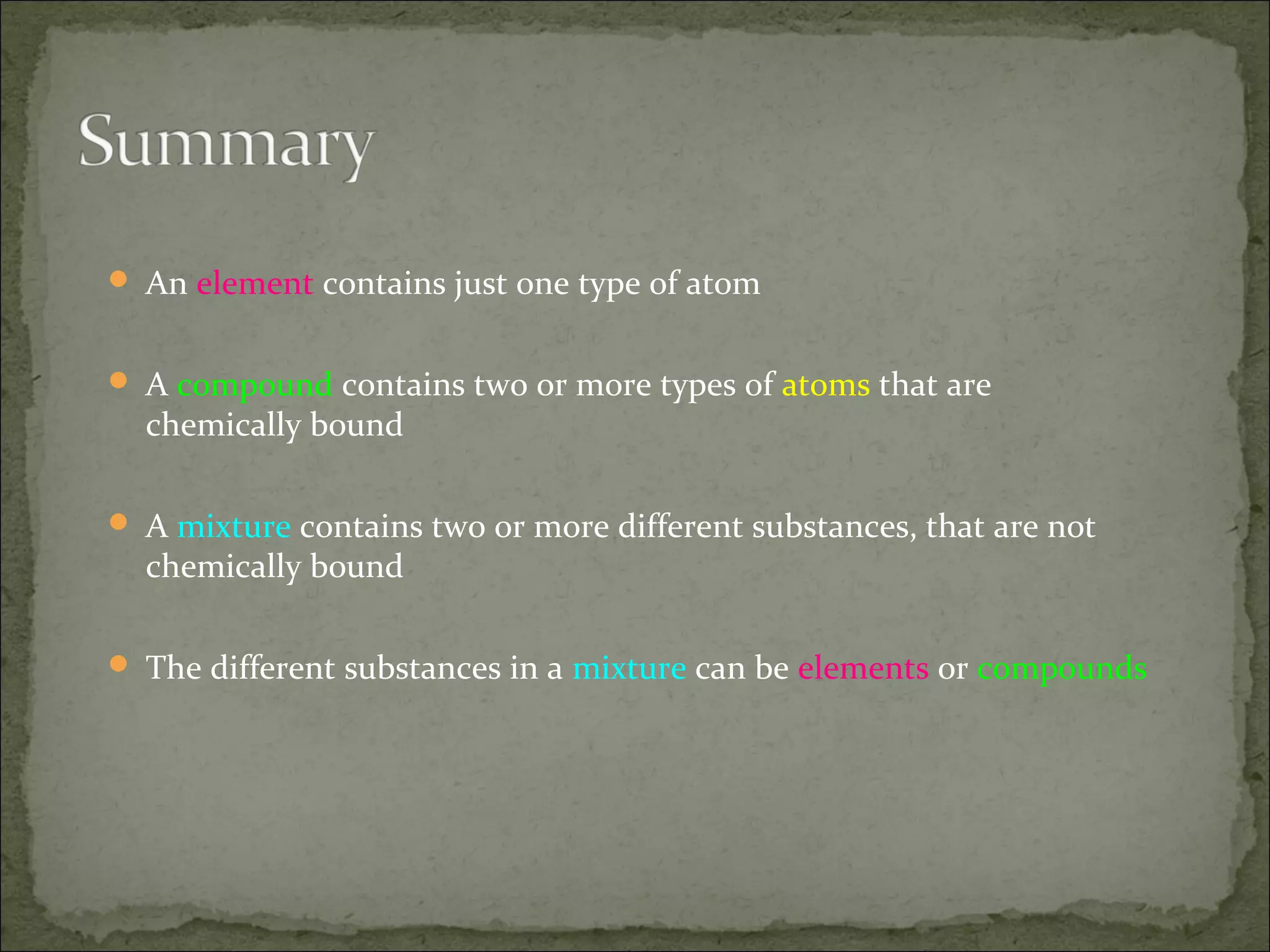 Elements, compounds & mixtures | PPT