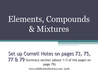 Elements, compounds, mixtures ipad notes part 1 | PPT