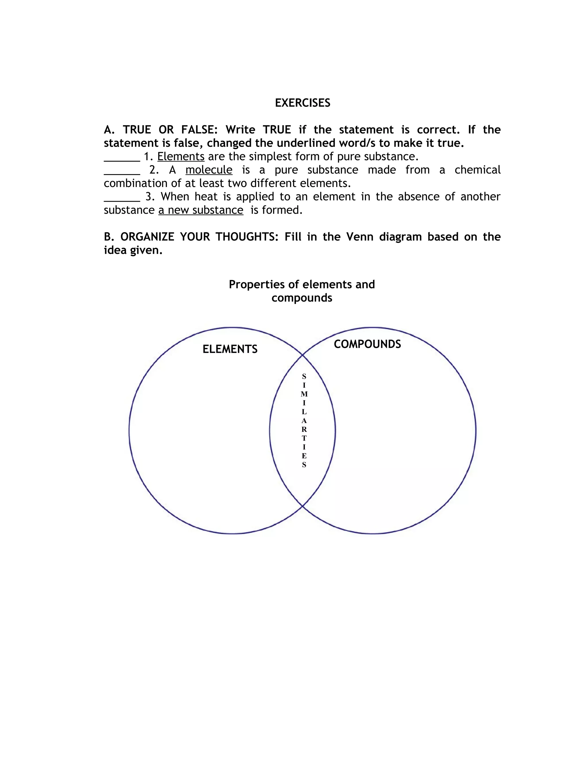 Elements & compounds the differences | DOC