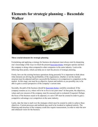 Elements for strategic planning | PDF