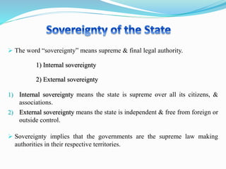 Elements & Functions of sovereign state system | PPTX | Political ...