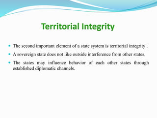 Elements & Functions of sovereign state system | PPTX | Political ...