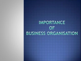 Elements, importance of business organisation | PPTX