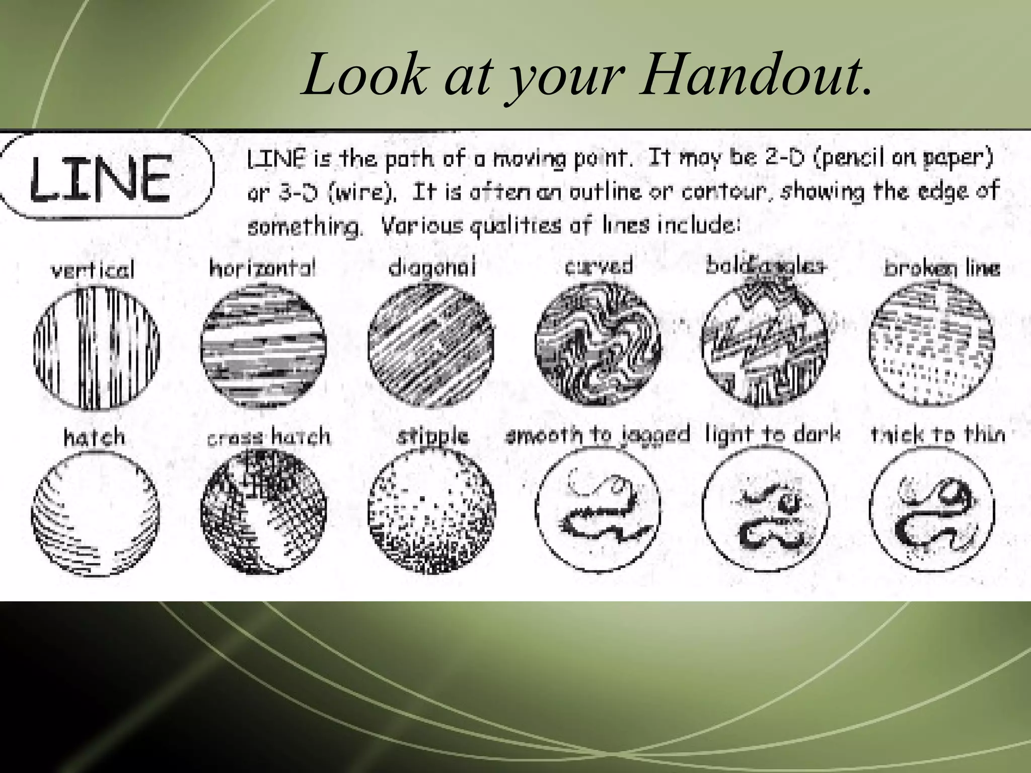 Elements of Art Introduction | PPT | Drawing and Sketching | Arts and ...