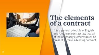 Elements of a contract - by Ms. Daniela Zabala | PPTX | Business ...