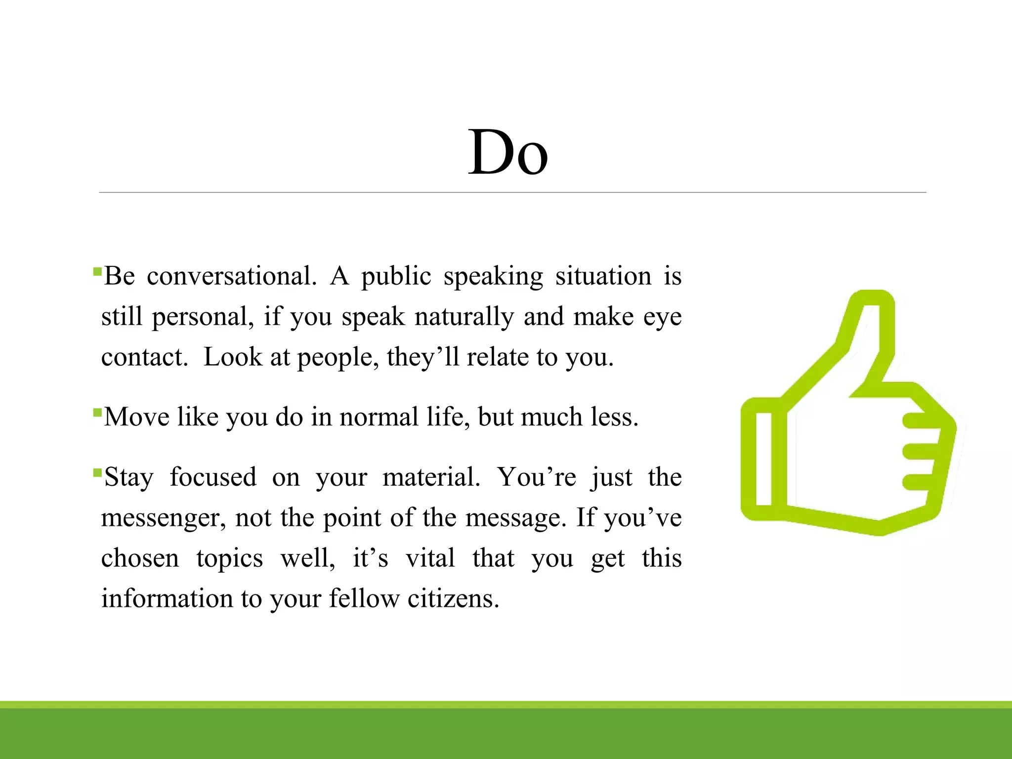 Elements of a Good Speech | PPT