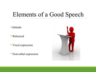 Elements of a Good Speech | PPT