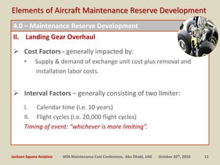 Elements Of Aircraft Maintenance Reserve Development Iata Mcc | PPTX