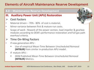 Elements Of Aircraft Maintenance Reserve Development Iata Mcc | PPTX ...