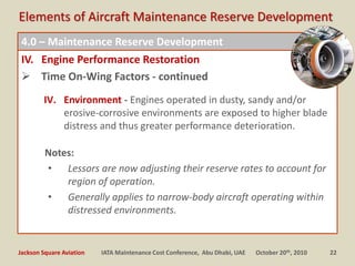 Elements Of Aircraft Maintenance Reserve Development Iata Mcc | PPTX