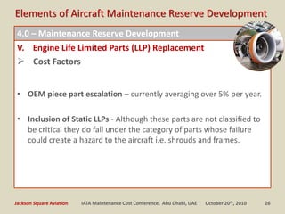 Elements Of Aircraft Maintenance Reserve Development Iata Mcc | PPTX