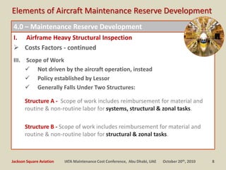 Elements Of Aircraft Maintenance Reserve Development Iata Mcc | PPTX