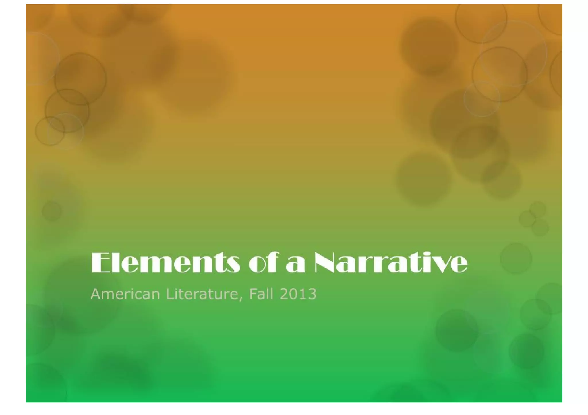 Elements Of A Narrative | PDF