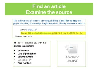 Elements of an article citation | PPTX