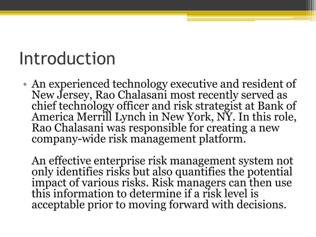 Elements of an Effective Enterprise Risk Management System | PPT
