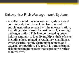 Elements of an Effective Enterprise Risk Management System | PPT