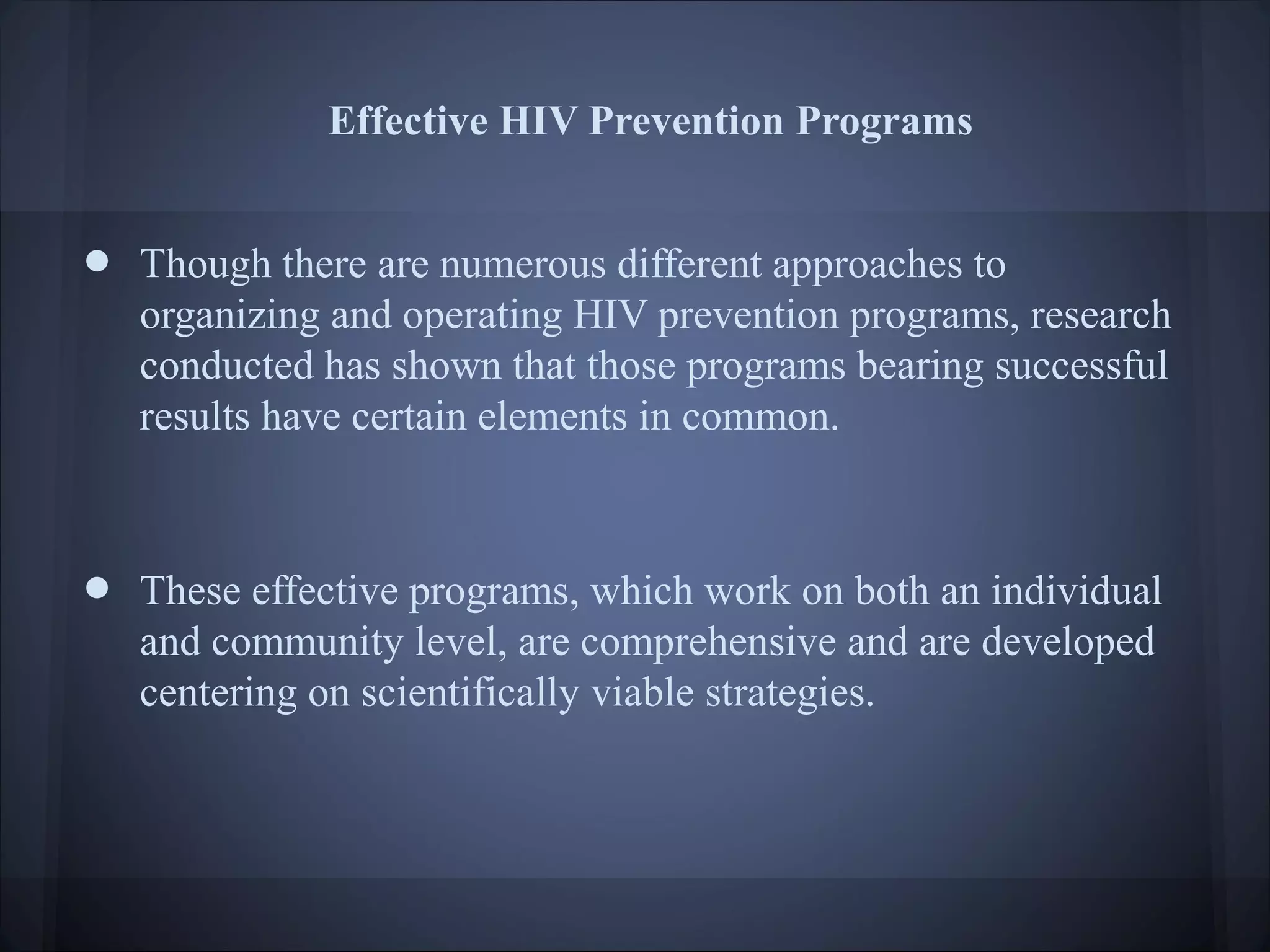Elements of an effective hiv prevention program | PPT
