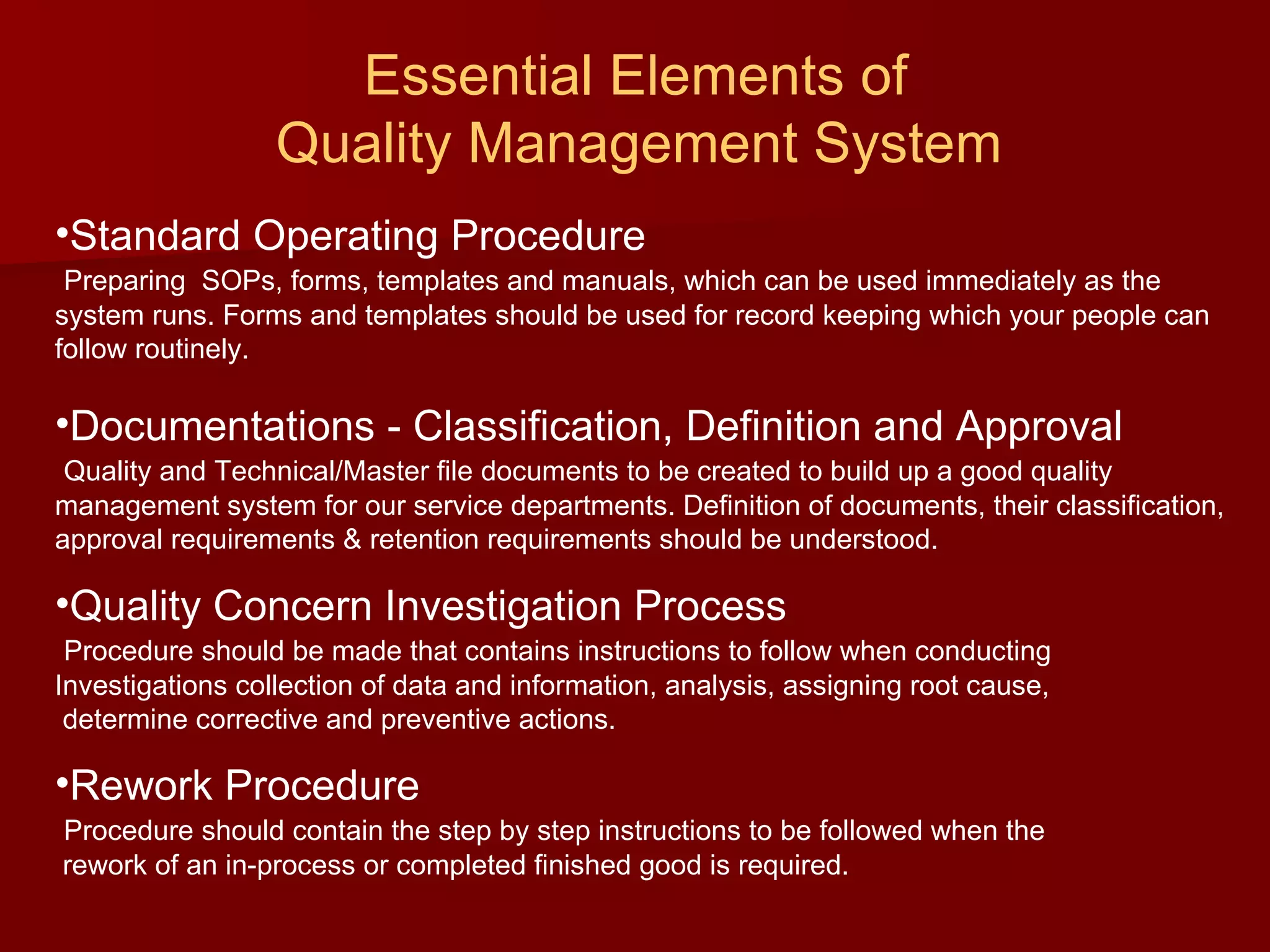 Elements Of An Effective Quality Management System | PPT