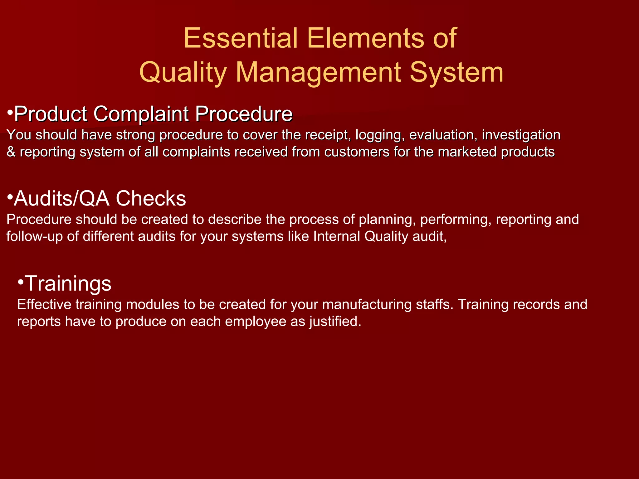 Elements Of An Effective Quality Management System | PPT