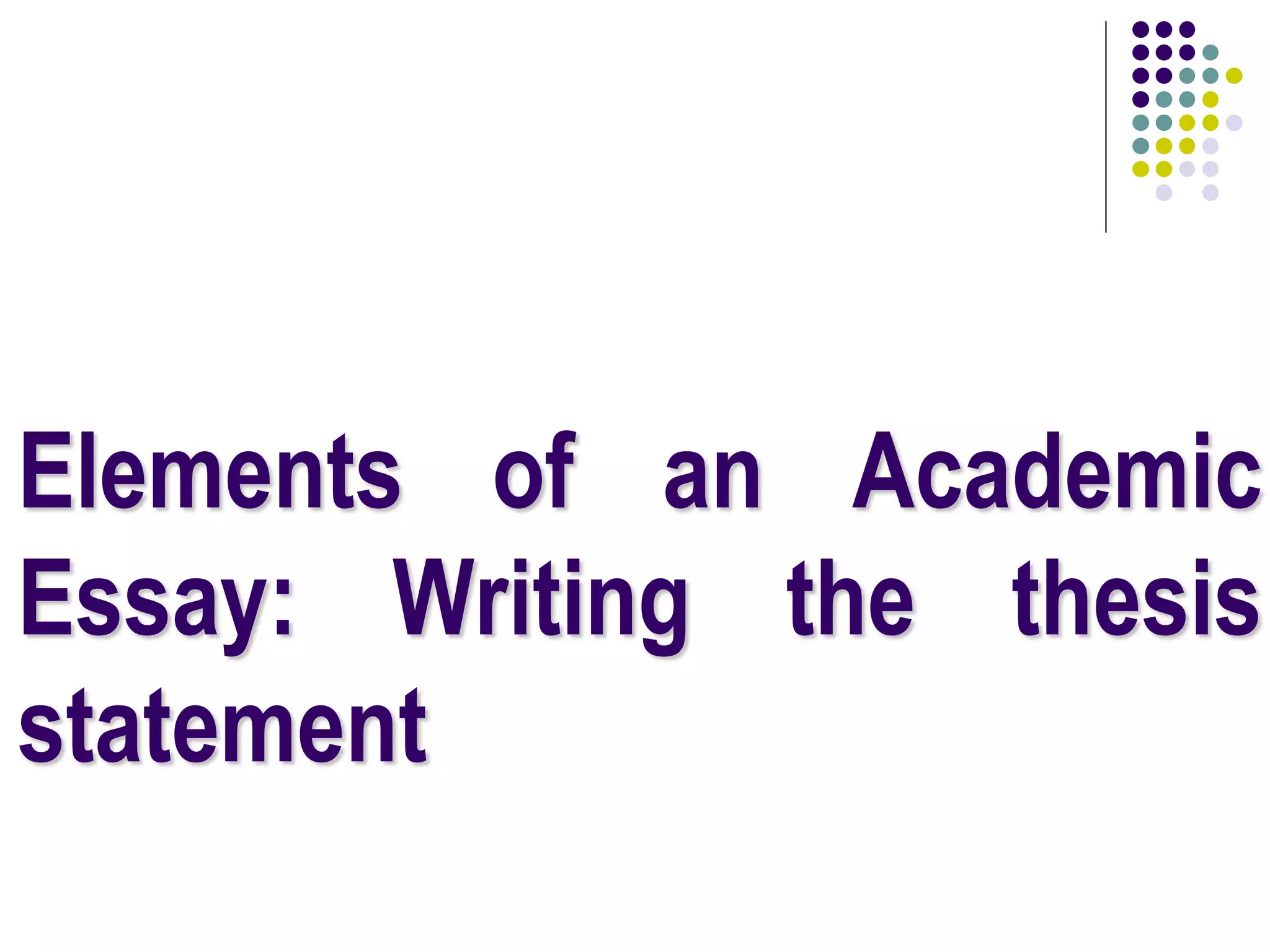 Elements of an essay | PPT