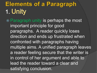 Elements of a Paragraph | PPTX